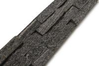 China Dark Grey Granite Stone Veneer 600x150mm Rough Face Stacked Stone Wall Panel for Indoor Outdoor for sale