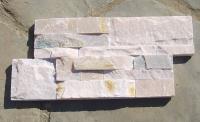 China Pink Quartzite S Cut Ledgestone Stone Cladding Panel 180x350mm for Indoor Outdoor Wall for sale