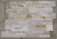 China Pink Quartzite S Cut Ledgestone Stone Cladding Panel 180x350mm for Indoor Outdoor Wall for sale