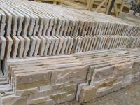 China Pink Quartzite S Cut Ledgestone Stone Cladding Panel 180x350mm for Indoor Outdoor Wall for sale