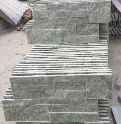 China Green Quartzite S Cut Stone Cladding Panel 180x350mm for Indoor Outdoor Wall for sale