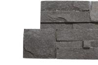 China Grey Slate S Cut Ledgestone 18x35cm Indoor Outdoor Split Face Stacked Stone Panel for sale