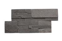 China Grey Slate S Cut Ledgestone 18x35cm Indoor Outdoor Split Face Stacked Stone Panel for sale