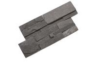China Grey Slate S Cut Ledgestone 18x35cm Indoor Outdoor Split Face Stacked Stone Panel for sale