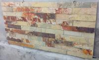 China Yellow Rusty Split Face Slate Ledgestone 600x150mm Indoor Outdoor Thin Stone Veneer for sale