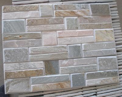 China Oyster Split Face Slate Ledger Panels Beveled Edges 600x150mm Natural Stone Veneer for sale