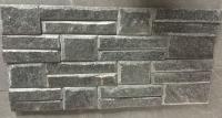 China Black Quartzite Stacked Stone Cladding 600x150mm Natural Split Ledger Panels for Indoor Outdoor Wall for sale