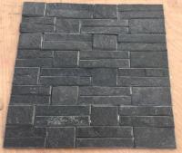 China Green Quartzite Beveled Edge Stacked Stone Veneer 600x150mm Natural Split Wall Cladding for sale