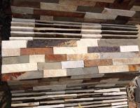 China Rusty Slate Mixed White Quartzite Stacked Stone Cladding 600x150mm Natural Split for sale