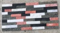 China Mixed Color Quartzite Stacked Stone Veneer 600x150mm Natural Split Wall Cladding for sale