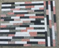 China Mixed Color Quartzite Stacked Stone Veneer 600x150mm Natural Split Wall Cladding for sale