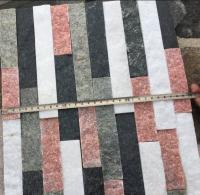 China Mixed Color Quartzite Stacked Stone Veneer 600x150mm Natural Split Wall Cladding for sale