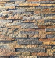 China Mixed Color Quartzite Stacked Stone Ledger Panels 600x150mm Natural Split Wall Cladding for sale