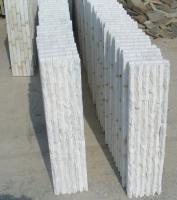 China Snow White Quartzite Mountain Face Stone Cladding 600x150mm Outdoor Stacked Stone Veneer for sale