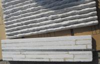 China Snow White Quartzite Mountain Face Stone Cladding 600x150mm Outdoor Stacked Stone Veneer for sale