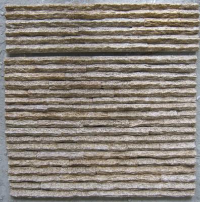 China Yellow Mountain Face Granite Culture Stone 600x150mm Outdoor Landscaping Veneer for sale