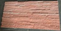 China Peach Quartzite Waterfall Stone Veneer 600x150mm Outdoor Wall Panel Pink Stacked Stone for sale