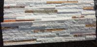 China White Quartzite Mixed Yellow Wood Sandstone Stone Veneer Multicolor Waterfall Ledger Panels 600x150mm for sale
