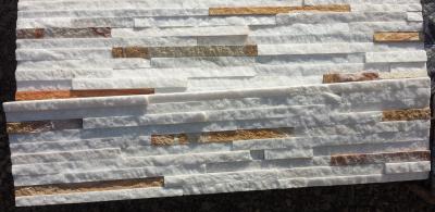 China White Quartzite Mixed Yellow Wood Sandstone Stone Veneer Multicolor Waterfall Ledger Panels 600x150mm for sale