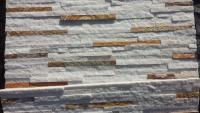 China White Quartzite Mixed Yellow Wood Sandstone Stone Veneer Multicolor Waterfall Ledger Panels 600x150mm for sale