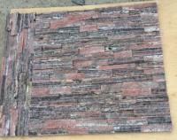 China Peach Rough Face Quartzite Stone Cladding Outdoor Wall Stacked Stone 600x150mm for sale