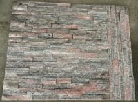 China Peach Rough Face Quartzite Stone Cladding Outdoor Wall Stacked Stone 600x150mm for sale