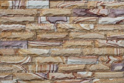 China Yellow Sandstone Mushroom Face Stacked Stone Panel 600x150mm Outdoor Wall Cladding for sale