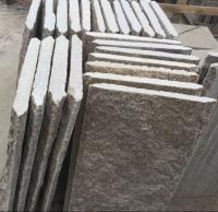 China Yellow Granite Wall Caps Natural Pillar Caps 55x55x4-5cm Outdoor Stone for sale