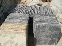 China Black Slate Wall Caps Natural Pillar Caps 55x55x4-5cm Outdoor Stone for sale