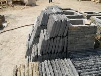 China Black Slate Wall Caps Natural Pillar Caps 55x55x4-5cm Outdoor Stone for sale