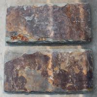 China Rusty Slate Wall Caps Natural Stone Pillar Caps 55x55x4-5cm Outdoor Column Top for sale