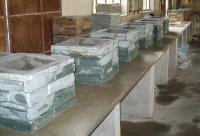 China Green Slate Column Natural Stone Pillar 40x40x30cm Outdoor Gate Pillar for sale