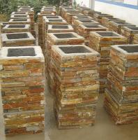 China Yellow Quartzite Column 40x40x30cm Natural Stone Pillar for Outdoor Gate for sale