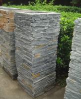 China Black Slate Column Natural Stone Pillar 40x40x30cm Outdoor Gate Pillar for sale