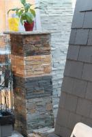 China Black Slate Column Natural Stone Pillar 40x40x30cm Outdoor Gate Pillar for sale