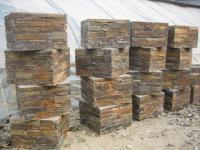 China Rusty Slate Column,Natural Stone Pillar,Ledgestone Pillar,Multicolor Stone Postbox,Gate Rusty Pillar for sale