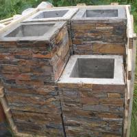 China Rusty Slate Column,Natural Stone Pillar,Ledgestone Pillar,Multicolor Stone Postbox,Gate Rusty Pillar for sale