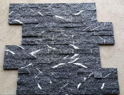 China Lightning Black Quartzite Ledgestone 600x150mm Natural Stone Veneer for Wall Cladding for sale