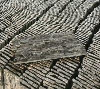 China Black Wooden Marble Culture Stone Ledgestone 600x150x15-25mm Natural Split Wall Cladding for sale