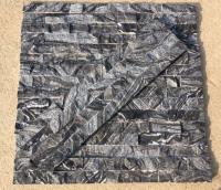 China Black Wooden Marble Culture Stone Ledgestone 600x150x15-25mm Natural Split Wall Cladding for sale