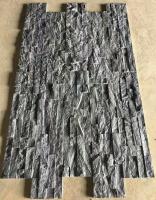 China Black Wooden Marble Culture Stone Ledgestone 600x150x15-25mm Natural Split Wall Cladding for sale