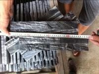 China Black Forest Marble Ledgestone 600x150mm Natural Split Polished Wall Cladding for sale