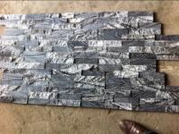 China Black Forest Marble Ledgestone 600x150mm Natural Split Polished Wall Cladding for sale
