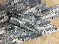 China Black Forest Marble Ledgestone 600x150mm Natural Split Polished Wall Cladding for sale
