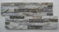 China Silver White Quartzite Stone Cladding,Natural Quartzite Culture Stone,Split Face Ledgestone,Blacksplash Stone Panels for sale