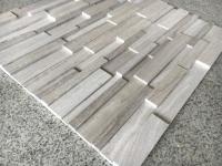 China White Wooden Marble 3D Culture Stone Ledgestone 600x150x15-25mm Wall Panel for sale