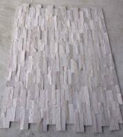 China White Wooden Marble Stacked Stone Veneer 600x150mm Serpeggiante Marble Ledgestone for sale
