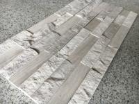 China White Wooden Marble Stacked Stone Veneer 600x150mm Serpeggiante Marble Ledgestone for sale