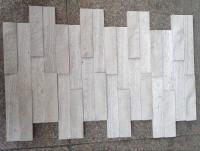 China White Wooden Marble Stacked Stone Veneer 600x150mm Serpeggiante Marble Ledgestone for sale