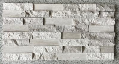China White Wooden Marble Stacked Stone Veneer 600x150mm Serpeggiante Marble Ledgestone for sale